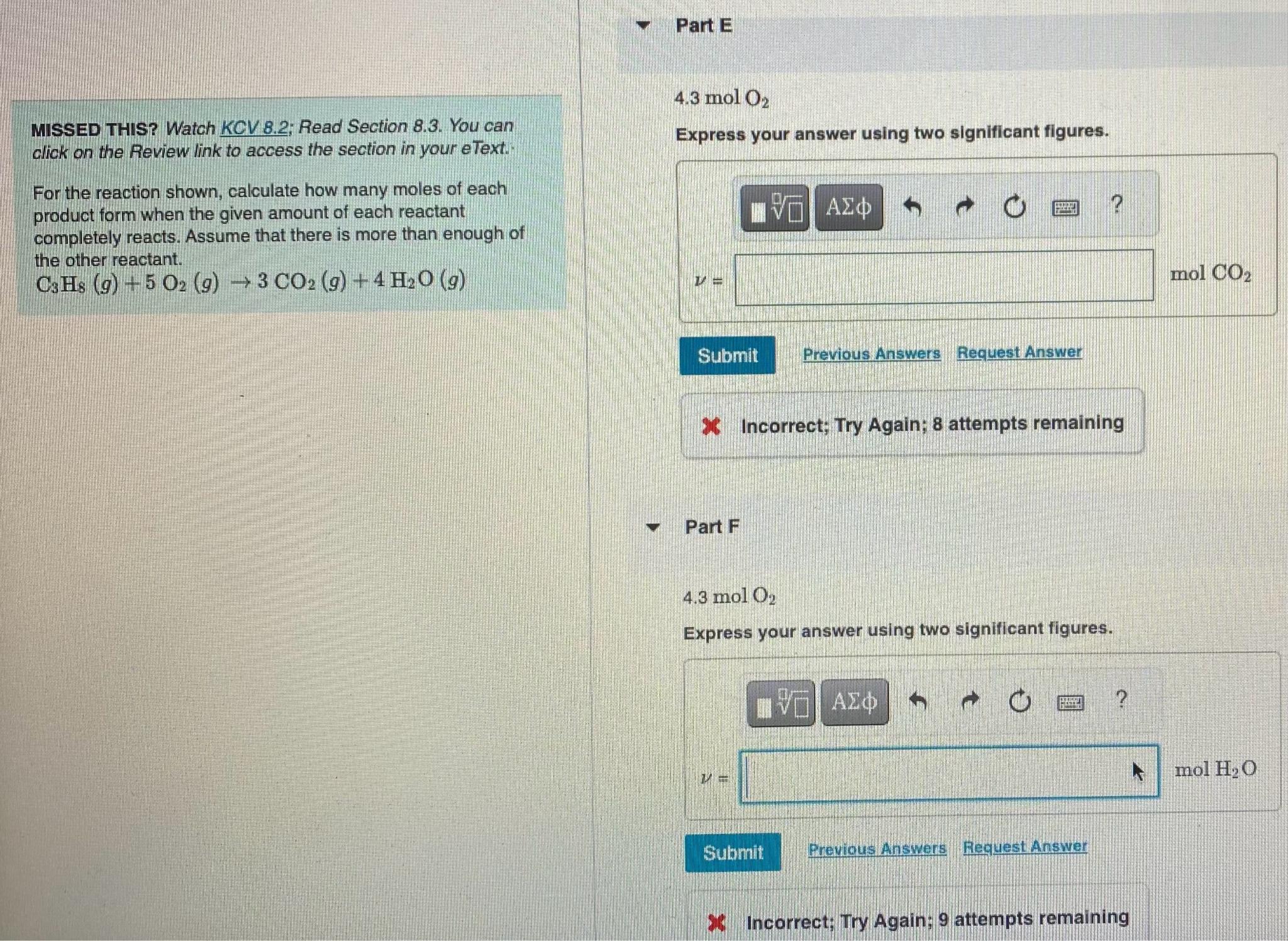Solved Part EMISSED THIS? Watch KCV 8.2; Read Section 8.3. | Chegg.com