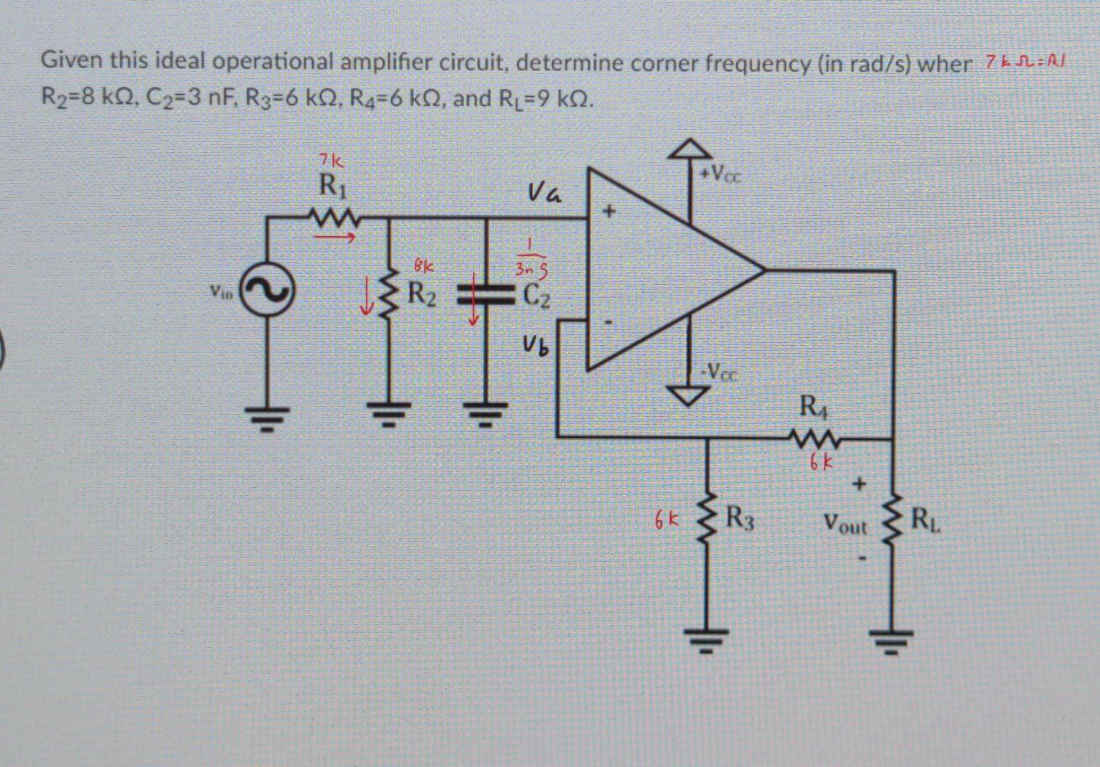 Solved Given this ideal operational amplifier circuit, | Chegg.com