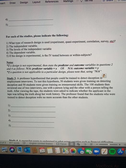 Solved Draw sert Design Layout References Mailings 4) 5) For | Chegg.com
