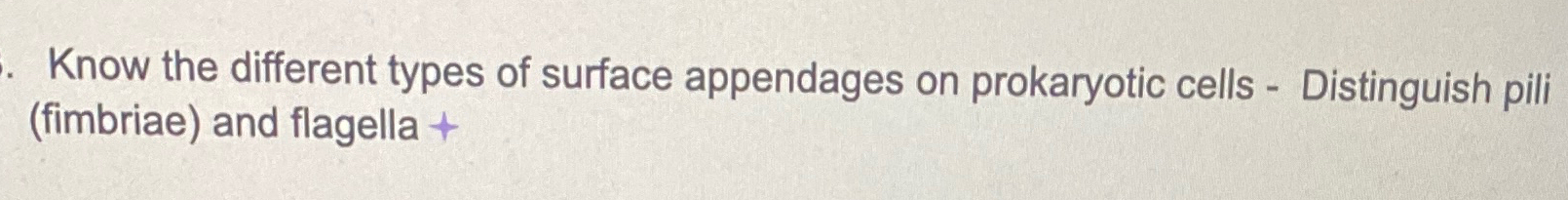 Solved Know the different types of surface appendages on | Chegg.com