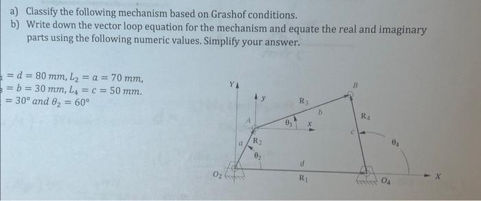 Solved a) Classify the following mechanism based on Grashof | Chegg.com