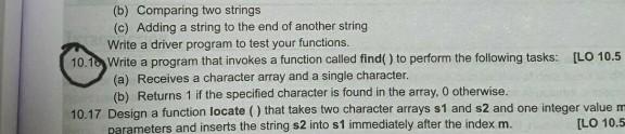 Solved B Comparing Two Strings C Adding A String To The 