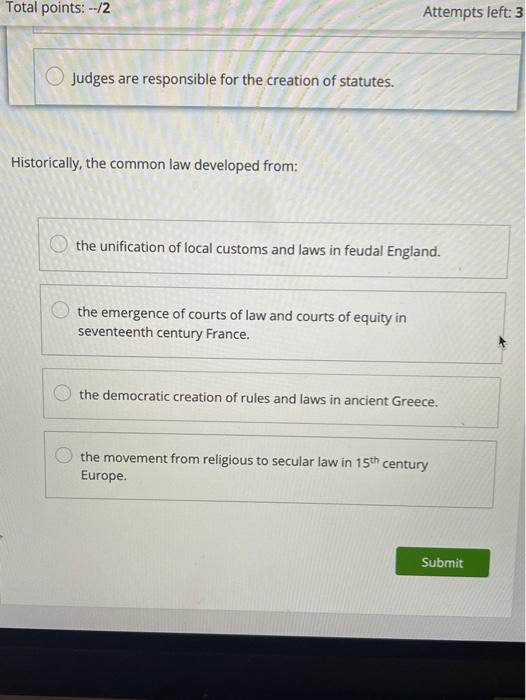 Solved Total points: --/2 Attempts left: Under the common | Chegg.com