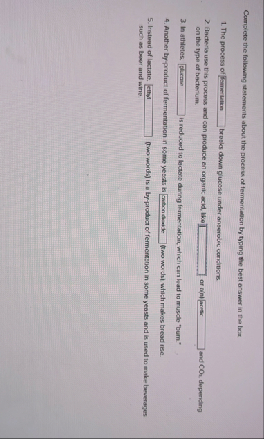 Solved Complete the following statements about the process | Chegg.com
