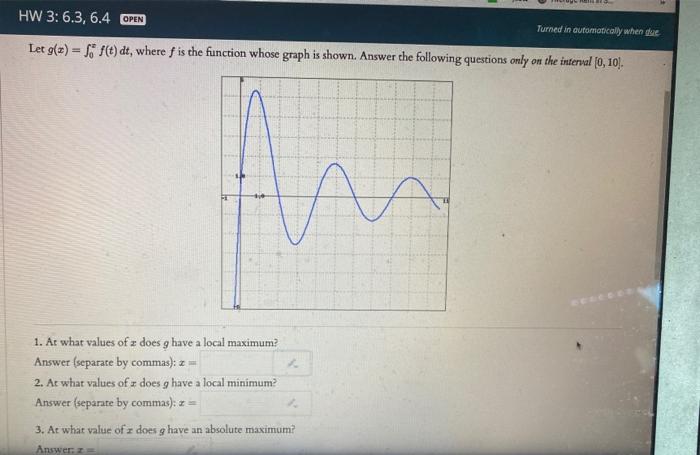 Solved HW 3: 6.3, 6.4 OPEN Turned in automatically when due | Chegg.com
