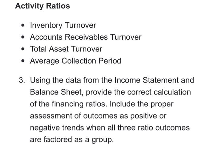 Solved Activity Ratios • Inventory Turnover • Accounts | Chegg.com