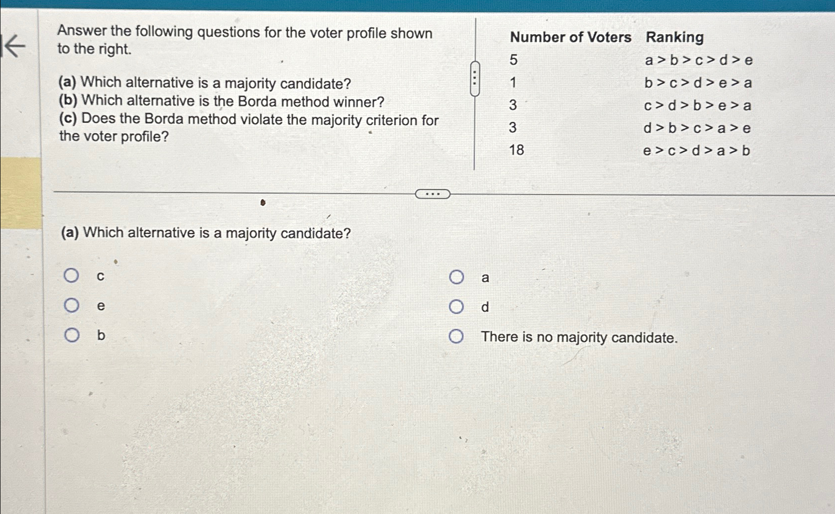 Solved Answer the following questions for the voter profile | Chegg.com