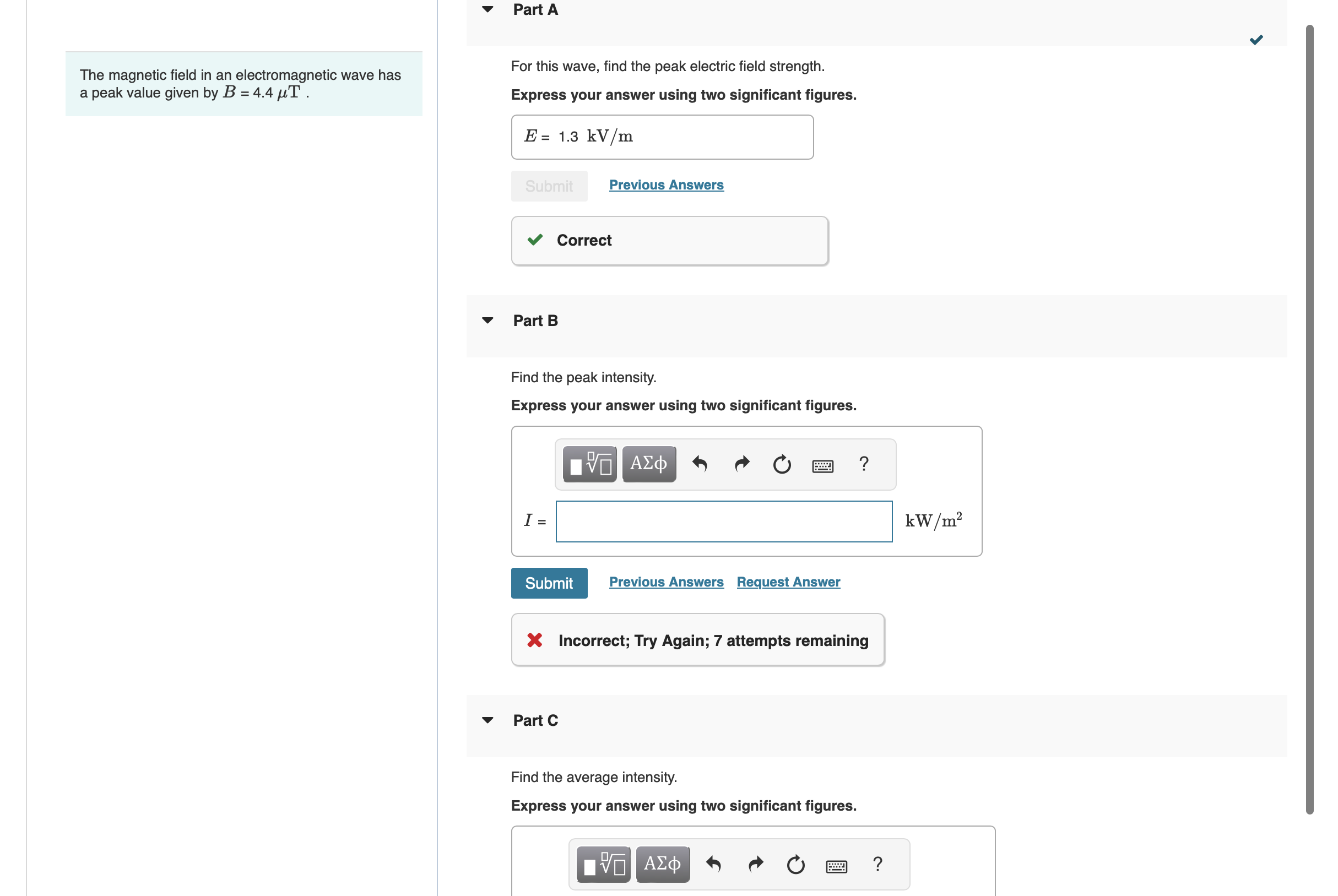 Solved Part AThe magnetic field in an electromagnetic wave | Chegg.com