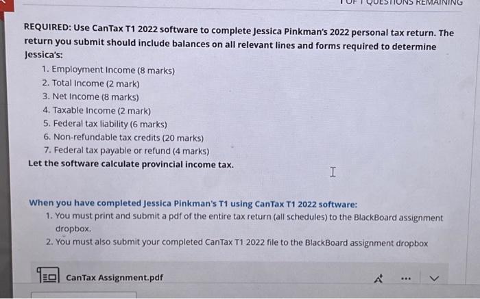 Solved Complete the following personal tax case using CanTax | Chegg.com
