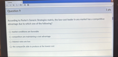 Solved Question 91 ﻿ptsAccording to Porter's Generic | Chegg.com
