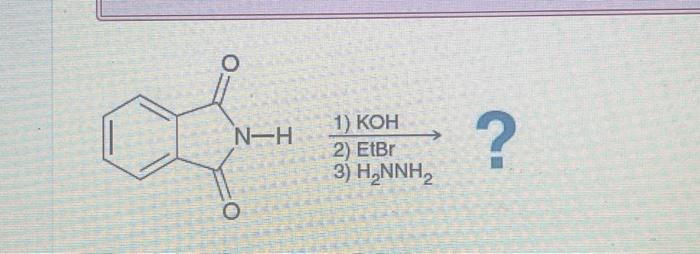 Solved 1) KOH 2) EtBr 3) H2NNH2 | Chegg.com