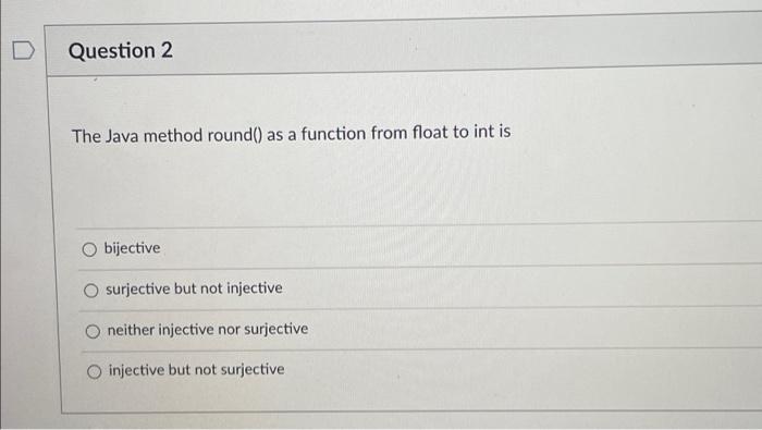 Solved Question 2 The Java method round() as a function from | Chegg.com