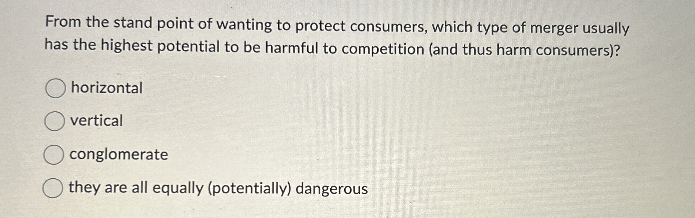 Solved From the stand point of wanting to protect consumers, | Chegg.com