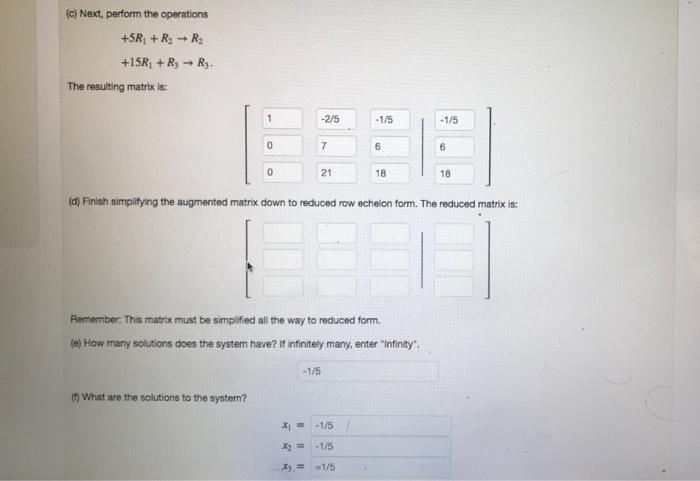 Solved (5 points) Solve the following system using augmented | Chegg.com