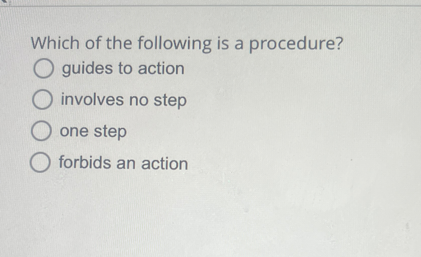 Solved Which of the following is a procedure?guides to | Chegg.com