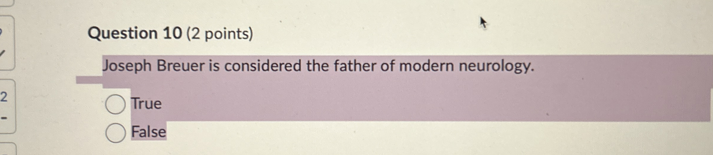 Solved Question 10 (2 ﻿points)Joseph Breuer is considered | Chegg.com