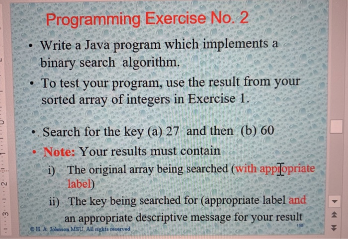Solved Programming Exercise No. 2 Write a Java program which | Chegg.com