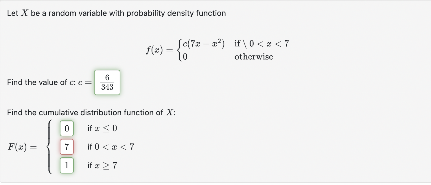 Solved Let x ﻿be a random variable with probability density | Chegg.com