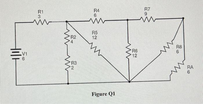 Solved Q1 Refer to Figure Q1: (a) Find total resistance Rt. | Chegg.com