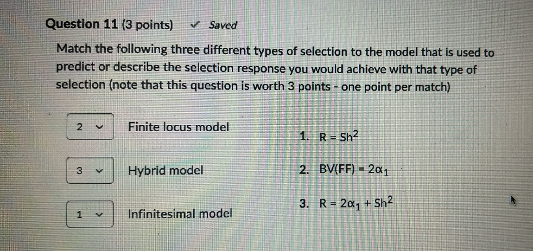 Question 11 (3 ﻿points) ﻿SavedMatch the following | Chegg.com