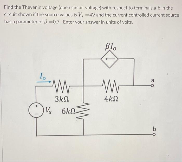 Solved Find the Thevenin voltage (open circuit voltage) with | Chegg.com