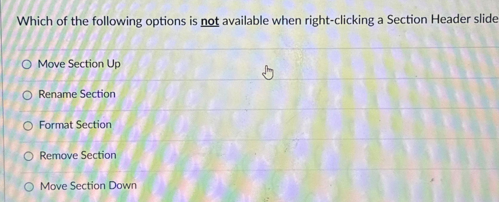 Solved Which of the following options is not available when | Chegg.com