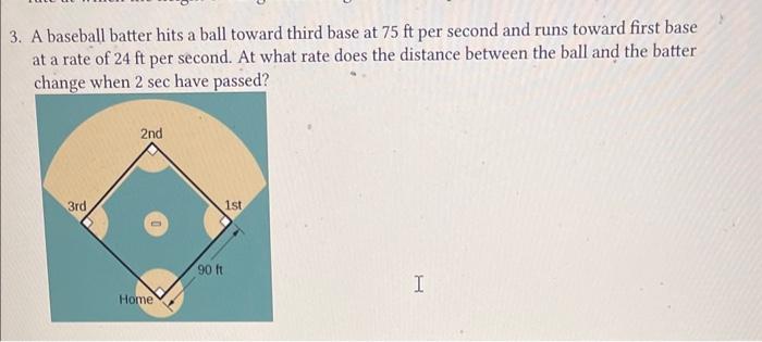 Solved 3. A baseball batter hits a ball toward third base at | Chegg.com