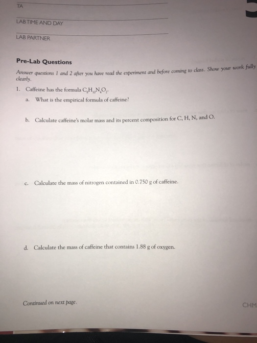 Solved LAB TIME AND DAY LAB PARTNER Pre-Lab Questions Answer | Chegg.com