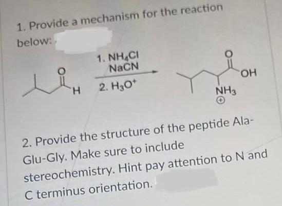 [Solved]: 1. Provide a mechanism for the reaction below: 2.