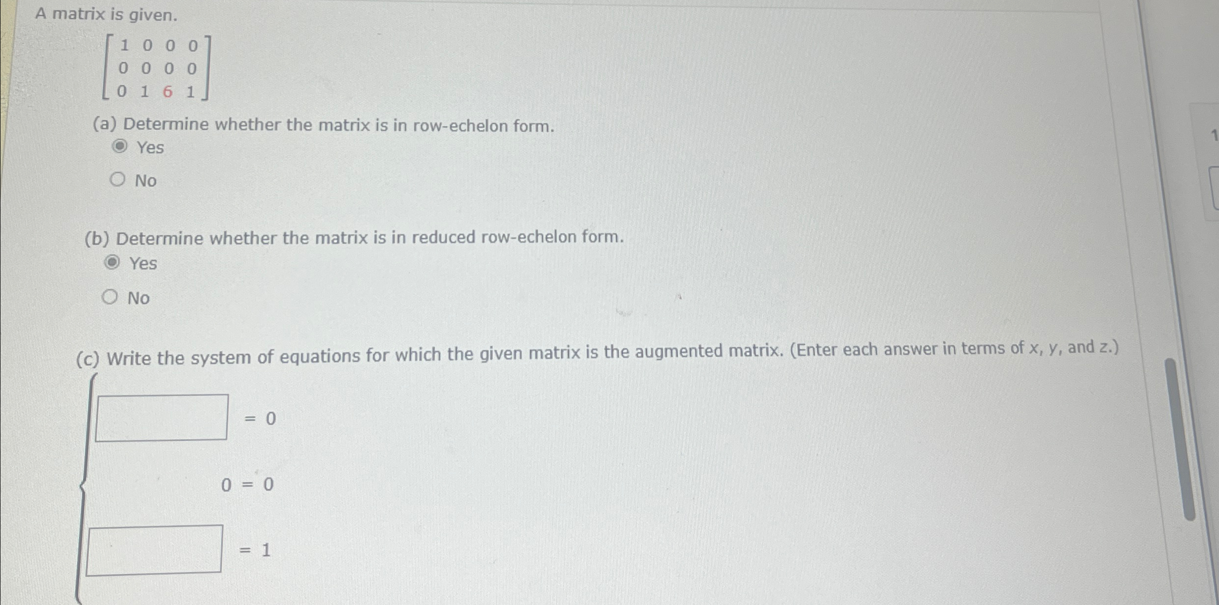 Solved A matrix is given.[100000000161](a) ﻿Determine | Chegg.com