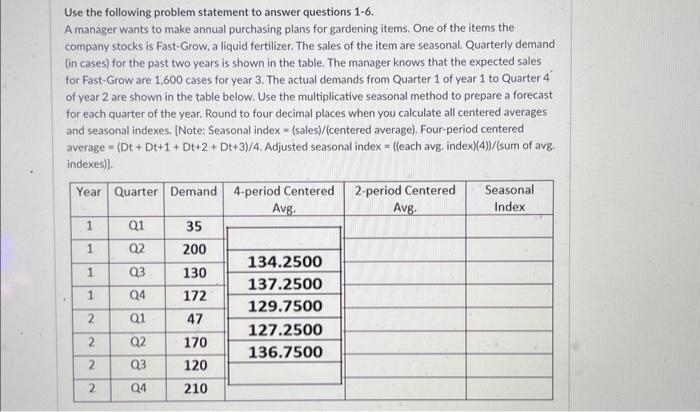 Solved Use the following problem statement to answer | Chegg.com