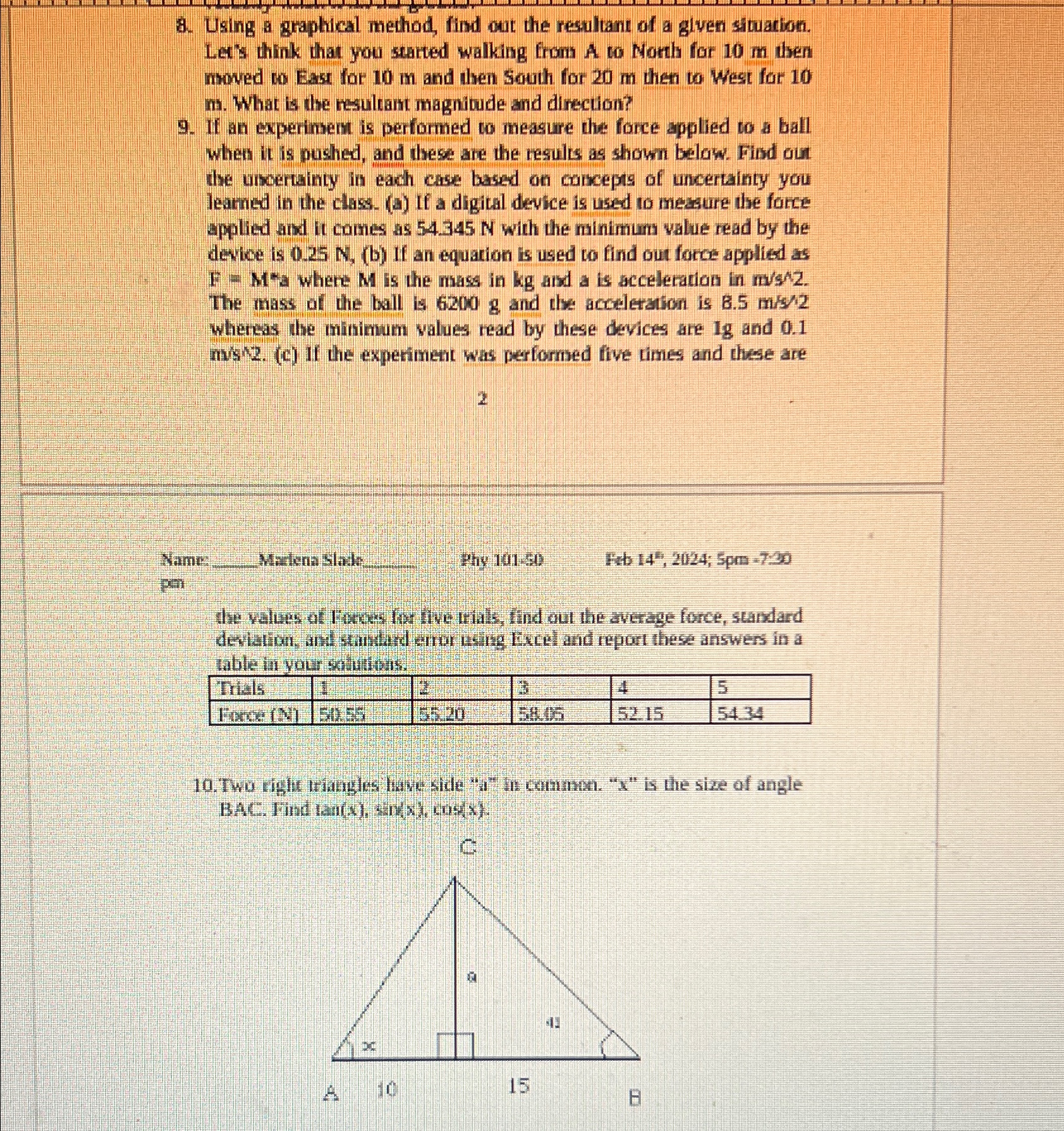 Solved a. ﻿Using a graphical method, find out the resultant | Chegg.com