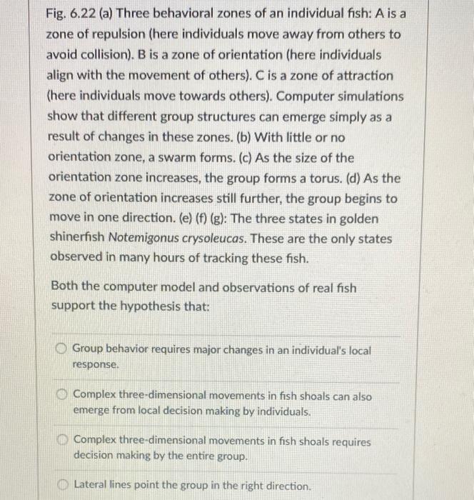 Solved Fig. 6.22 (a) Three behavioral zones of an individual | Chegg.com