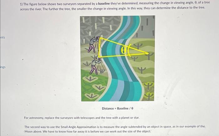 Solved The two surveyors above are separated by a baseline | Chegg.com