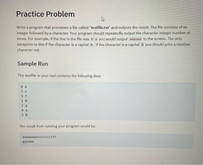 Solved Practice Problem sample ArunWrite a program that | Chegg.com