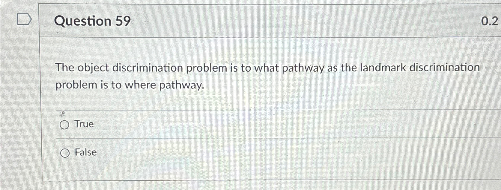 Solved Question 59The object discrimination problem is to | Chegg.com