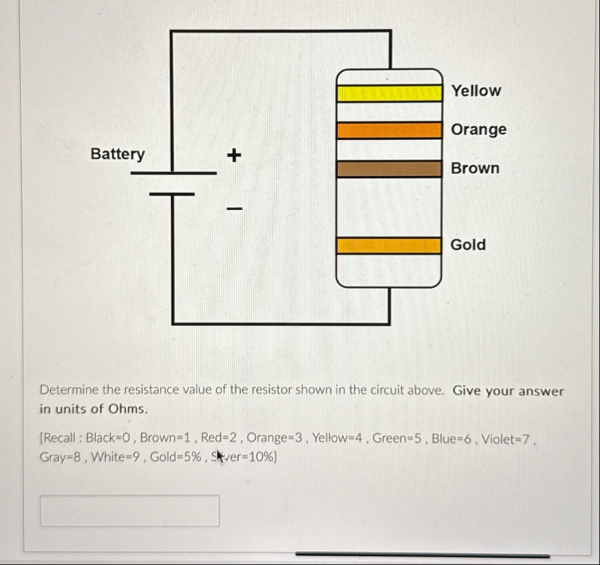 Solved Determine the resistance value of the resistor shown | Chegg.com
