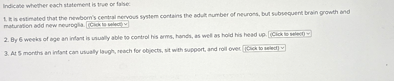 Solved Indicate whether each statement is true or false:It | Chegg.com