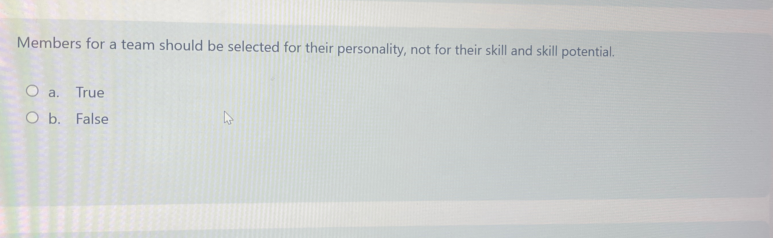 Solved Members for a team should be selected for their | Chegg.com
