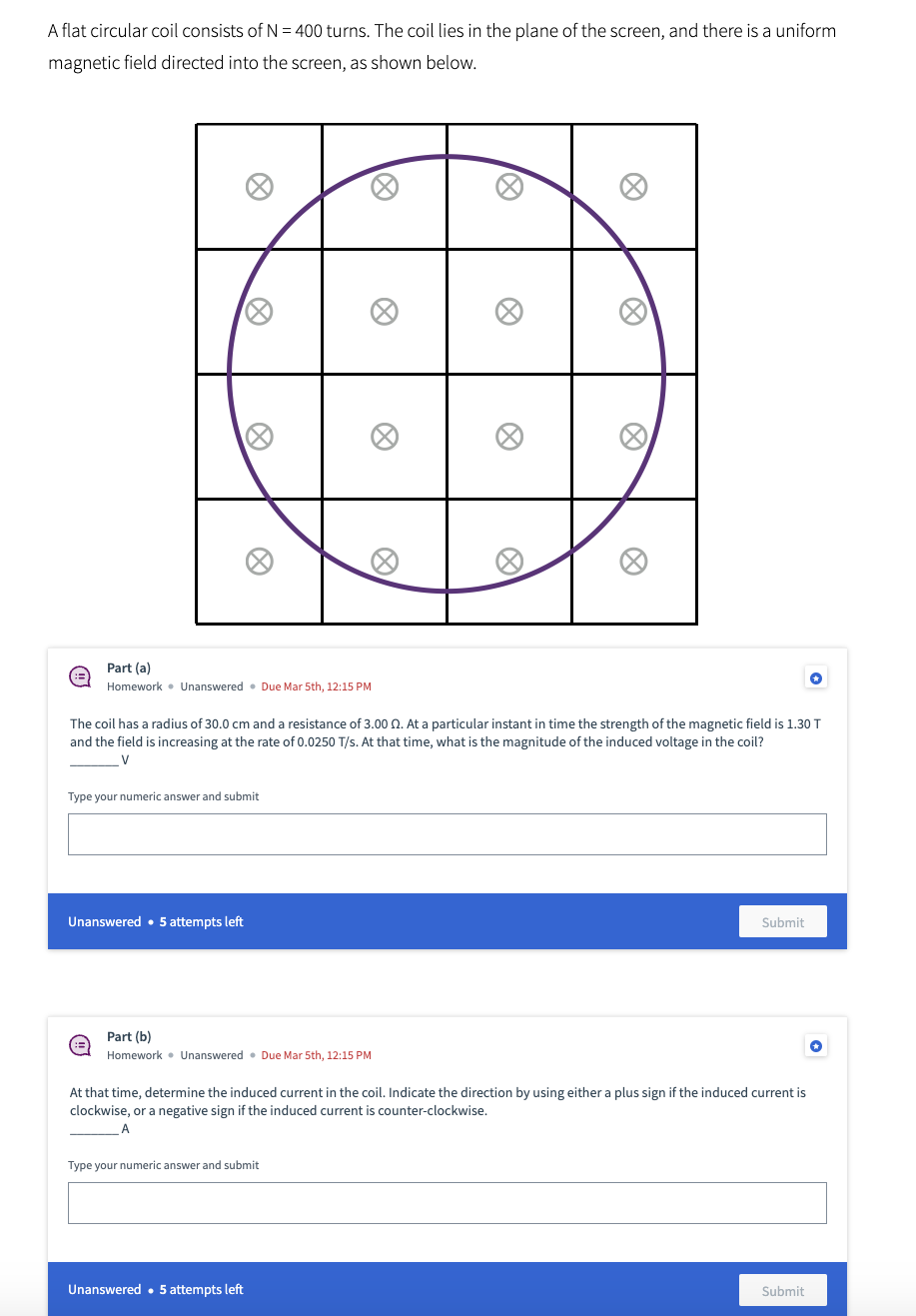 Solved A flat circular coil consists of N=400 ﻿turns. The | Chegg.com