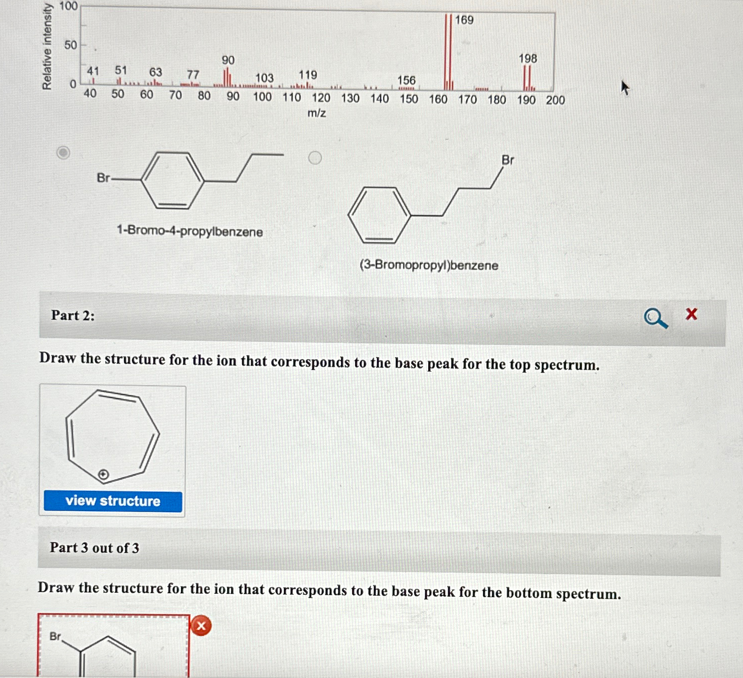 Solved Part 3 ﻿out of 3Draw the structure for the ion that | Chegg.com