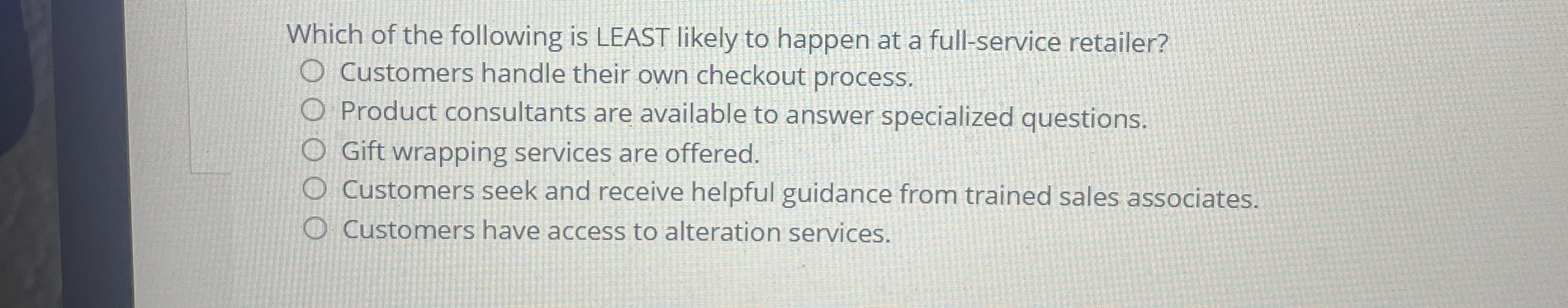 Solved Which of the following is LEAST likely to happen at a | Chegg.com