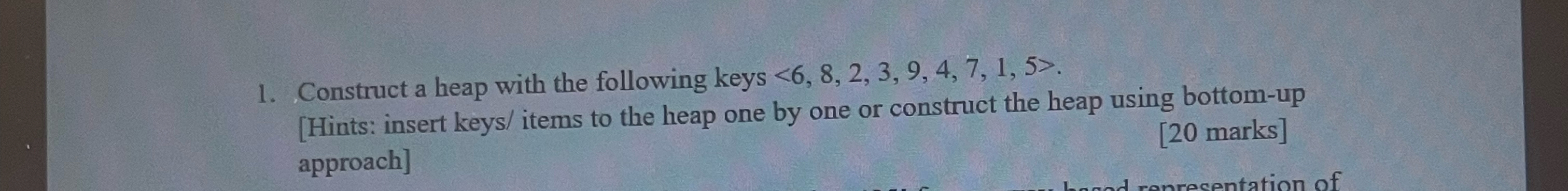 Solved Construct a heap with the following keys | Chegg.com