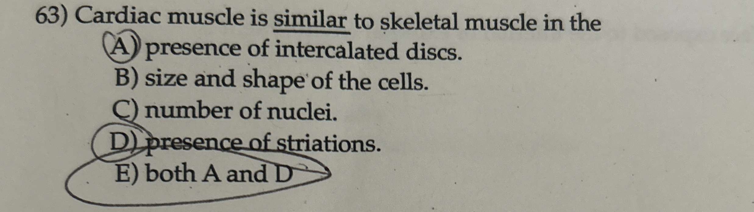 Solved Cardiac muscle is similar to skeletal muscle in | Chegg.com