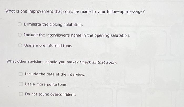 Solved 5 After The Interview After An Interview Make Sure Chegg