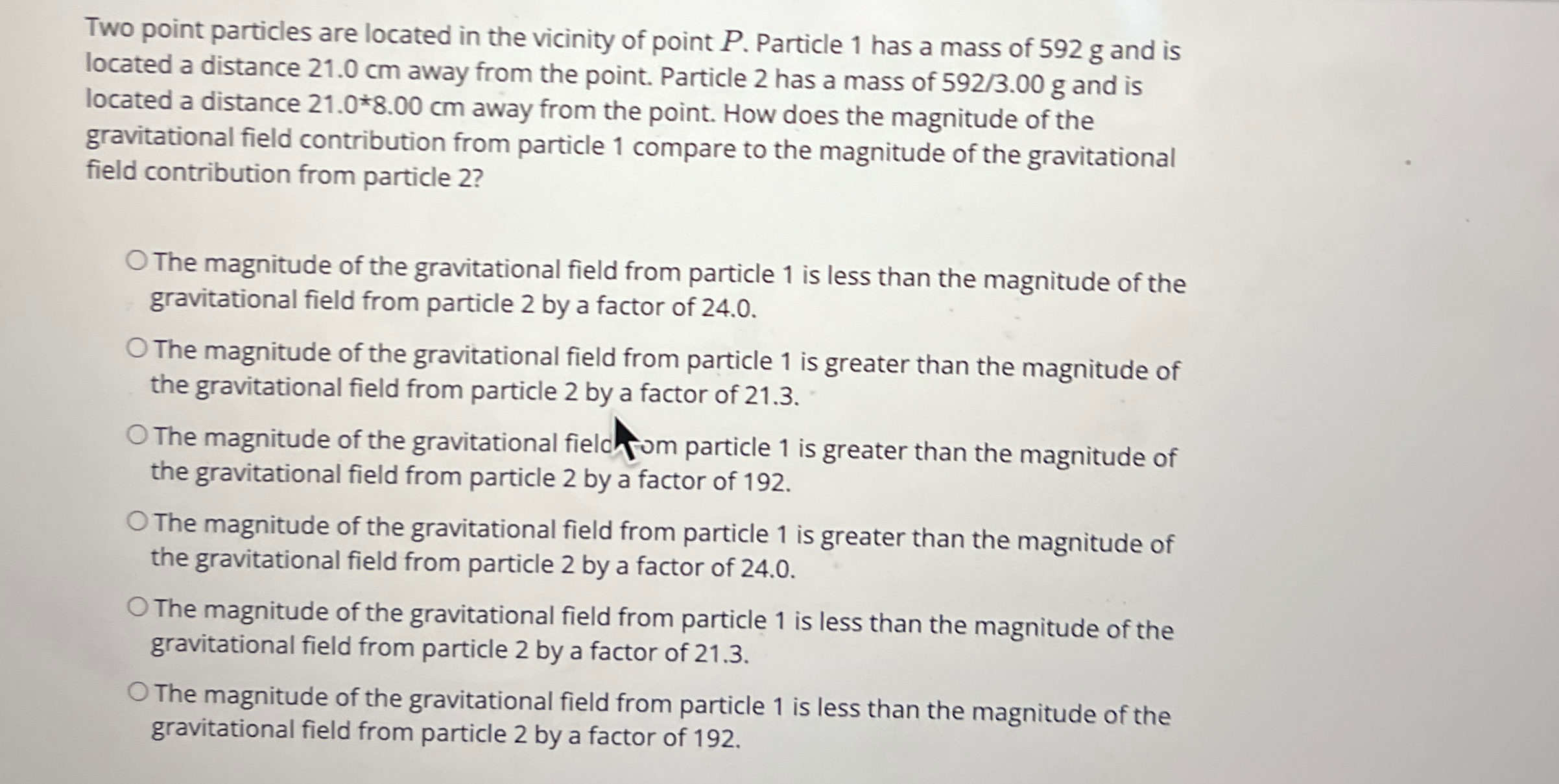 Solved Two point particles are located in the vicinity of | Chegg.com