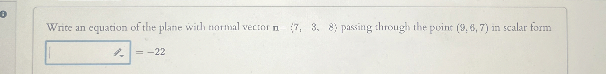 Solved Write an equation of the plane with normal vector | Chegg.com