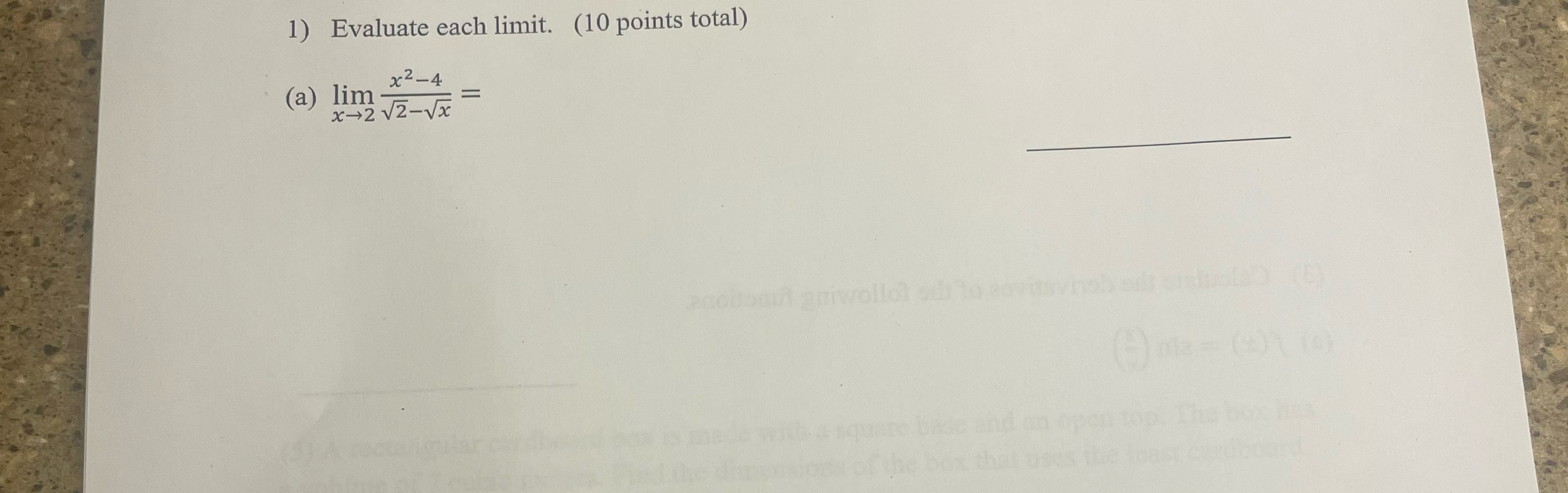 Solved Evaluate each limit. (10 ﻿points | Chegg.com