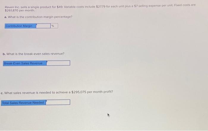Solved Cantor Products sells a product for $90. Variable | Chegg.com