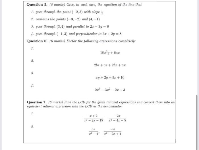 Solved Question 5. (8 marks) Give, in each case, the | Chegg.com